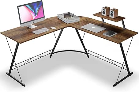 Amazon.com: L Shaped Desk Home Office Desk with Round Corner Computer ...
