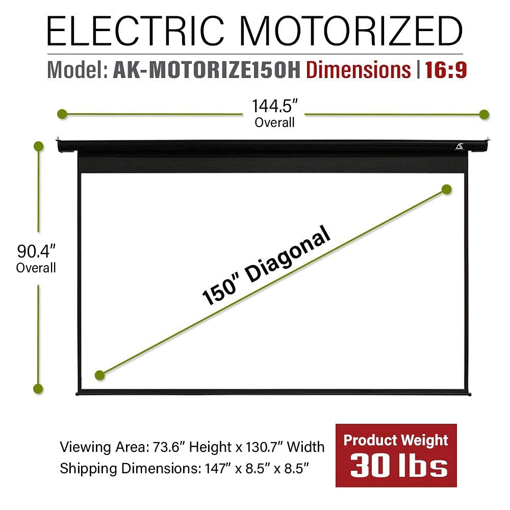 Mua Akia Screens 150 inch Motorized Electric Remote Controlled Drop ...