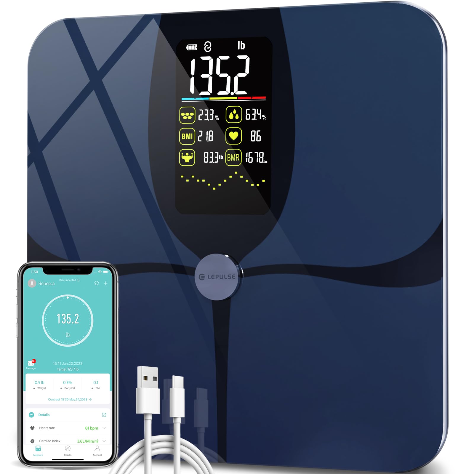 Mua Body Fat Scale, Lepulse Large Display Scale for Body Weight ...