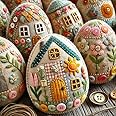 Amazon.com: liqiaofang Patchwork Felt Egg House DIY Bunny House Craft Kit with DIY Material ...