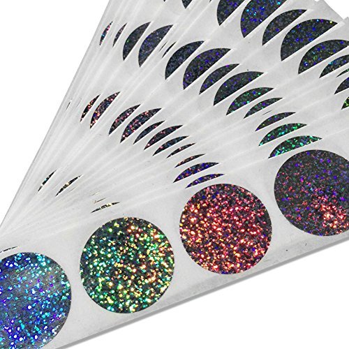 Glitter 1 inch Holographic Silver Round Scratch Off Sticker Labels for ...