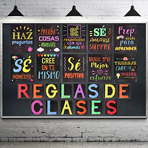 Mua 24 Pcs Spanish Classroom Rules Posters Reglas Escolares Positive ...