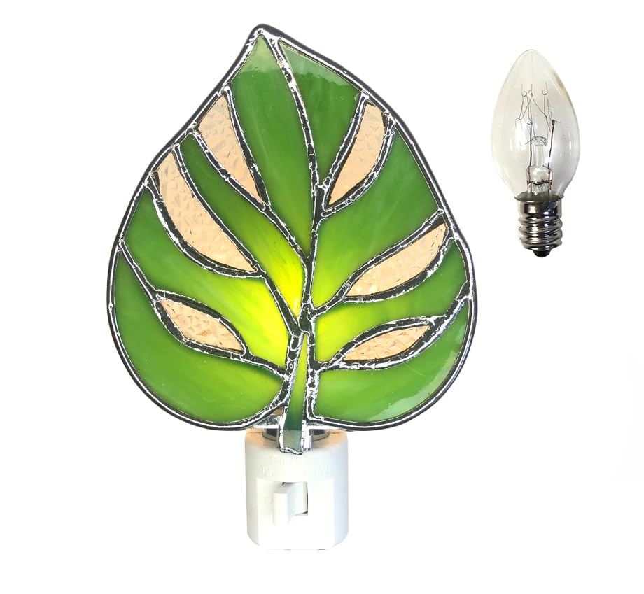DUONAYU Stained Glass Monstera deliciosa Liebm Night Light Plant Night ...