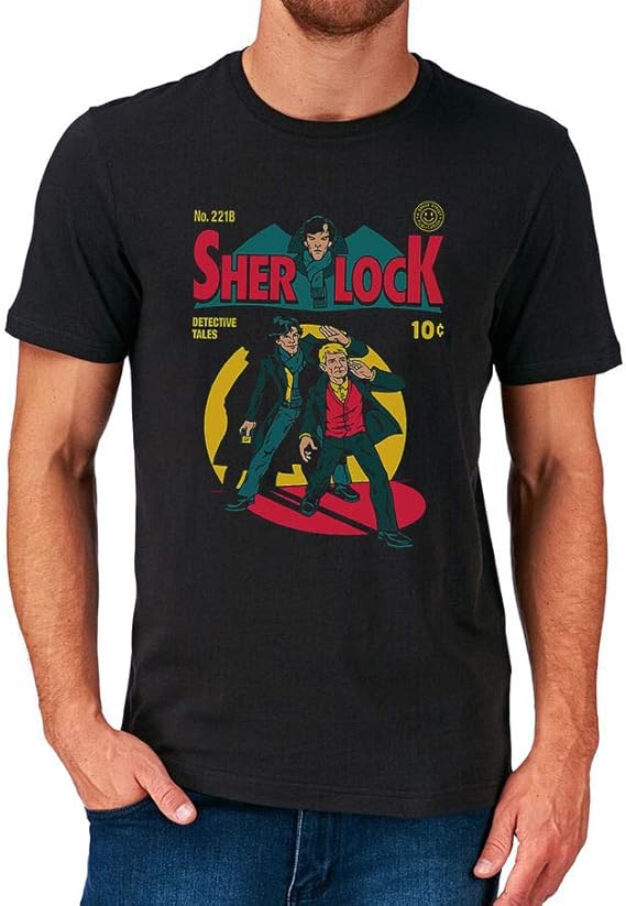 Sherlock Holmes T Shirt TOP Retro Vintage : Amazon.co.uk: Clothing
