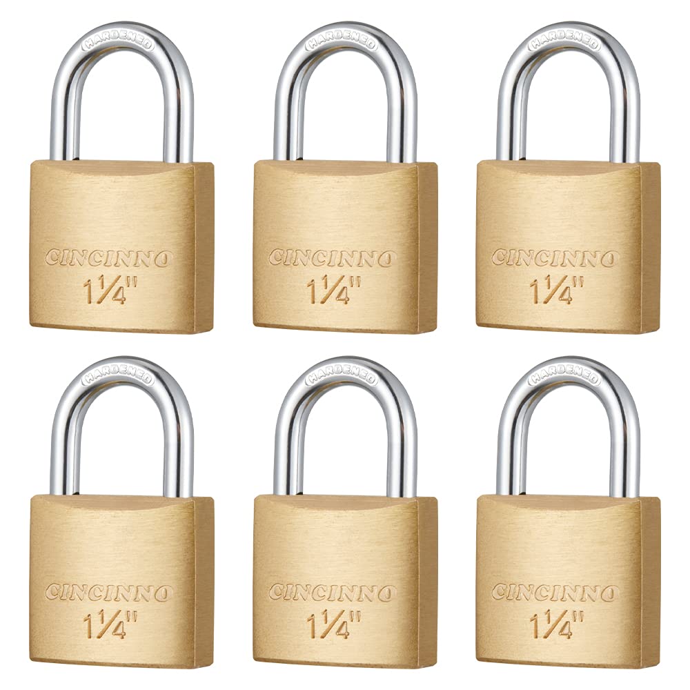 Mua 6 Pack Solid Brass Keyed Alike Padlock with Key , Small Locks with ...