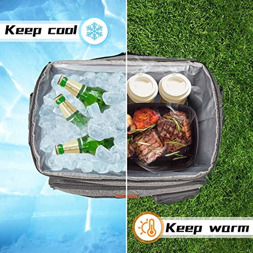 Cooler with Wheels 35 Can Collapsible Rolling Cooler Soft Insulated ...