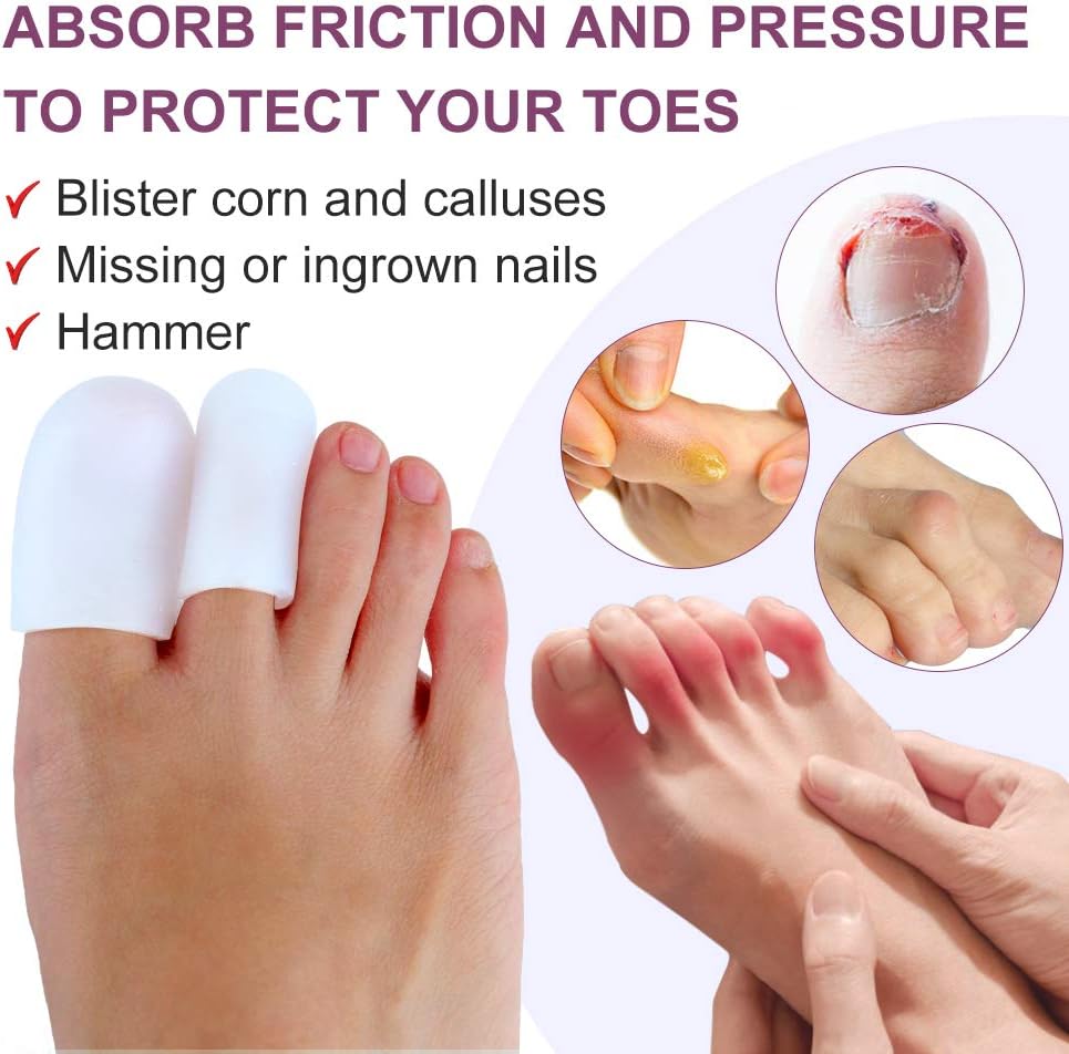 Promifun Gel Toes Protectors, 10 Packs of Toes Caps, Big Toe Guard for ...