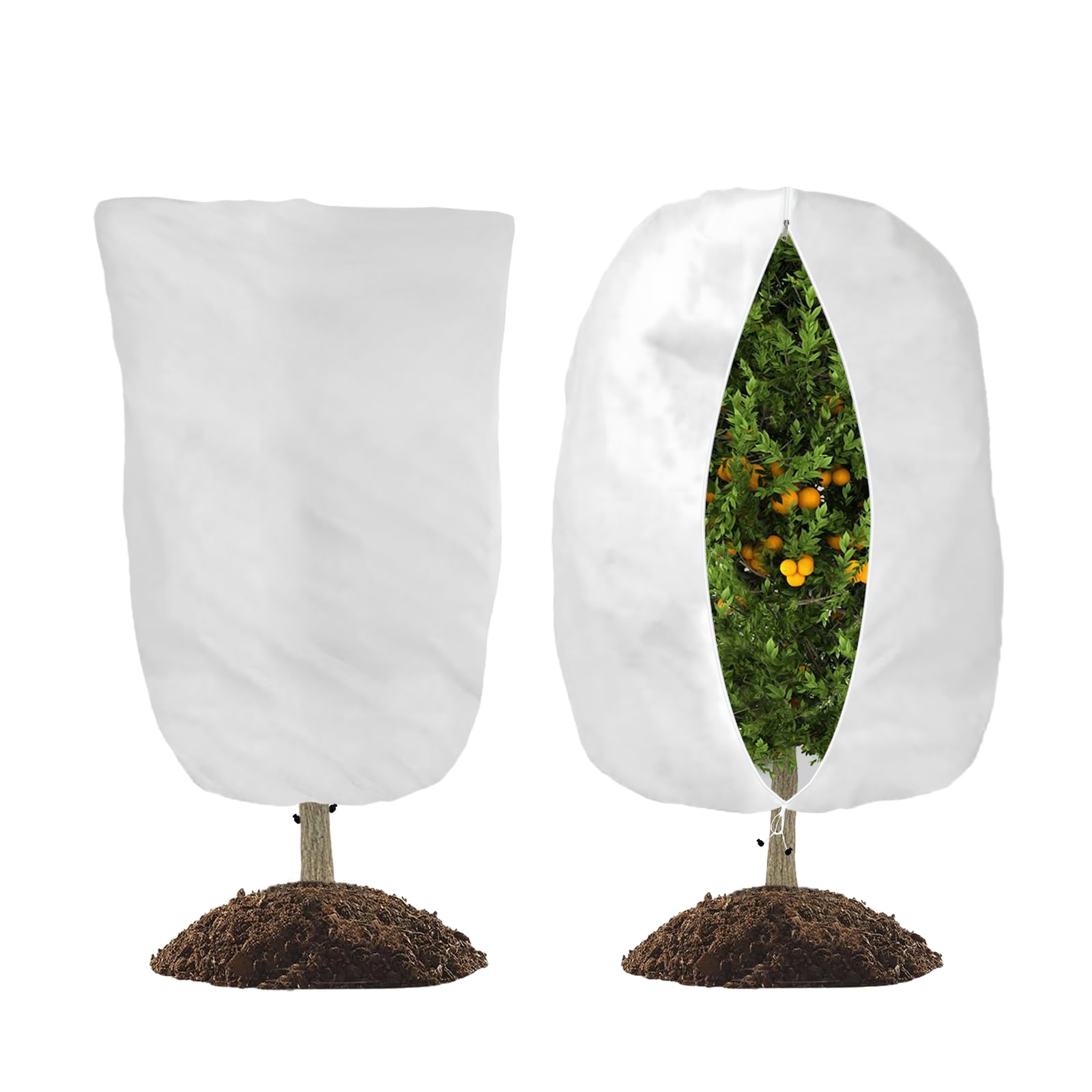 FAMIROSA 2 Pack Plant Covers Freeze Protection with Zipper, 70”H X47”W ...