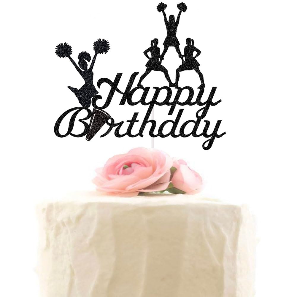 Cheerleading Happy Birthday Cake Topper Cheerleader Birthday Party ...