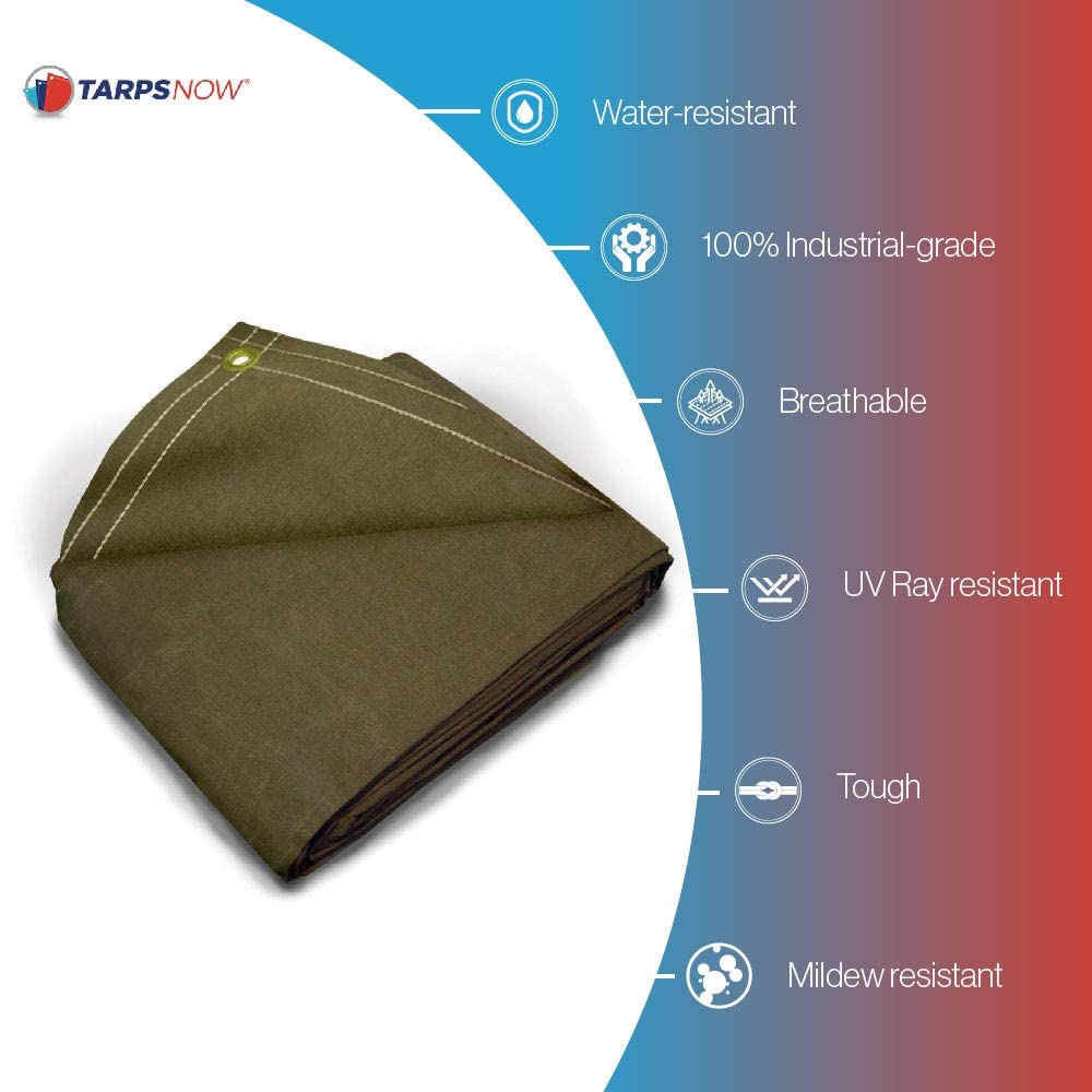 Mua Tarps Now 7x9 ft Heavy Duty Canvas Tarp | 20 MIL Commercial Grade ...