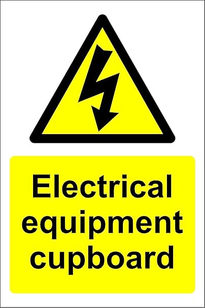 Electrical equipment cupboard sign - Self adhesive vinyl 150mm x 100mm ...