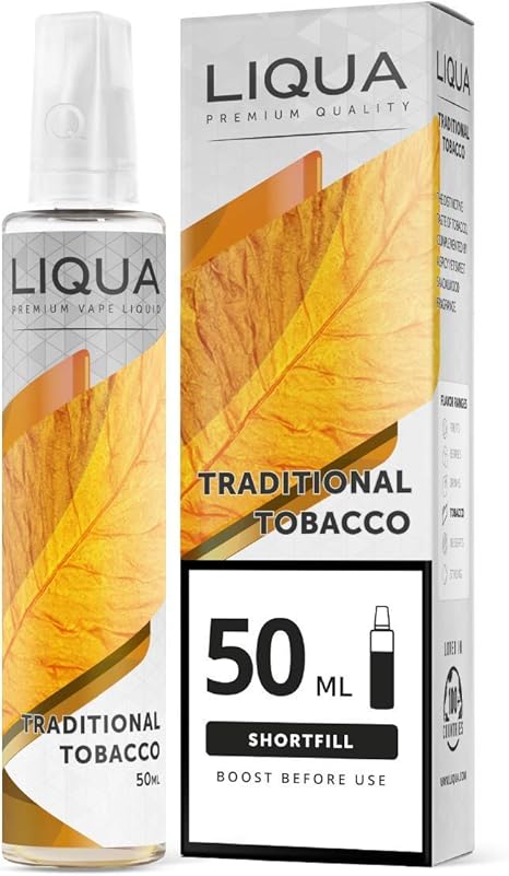 LIQUA Vape Liquid, Traditional Tobacco Flavor | 50ml e-Liquid in a 70ml ...