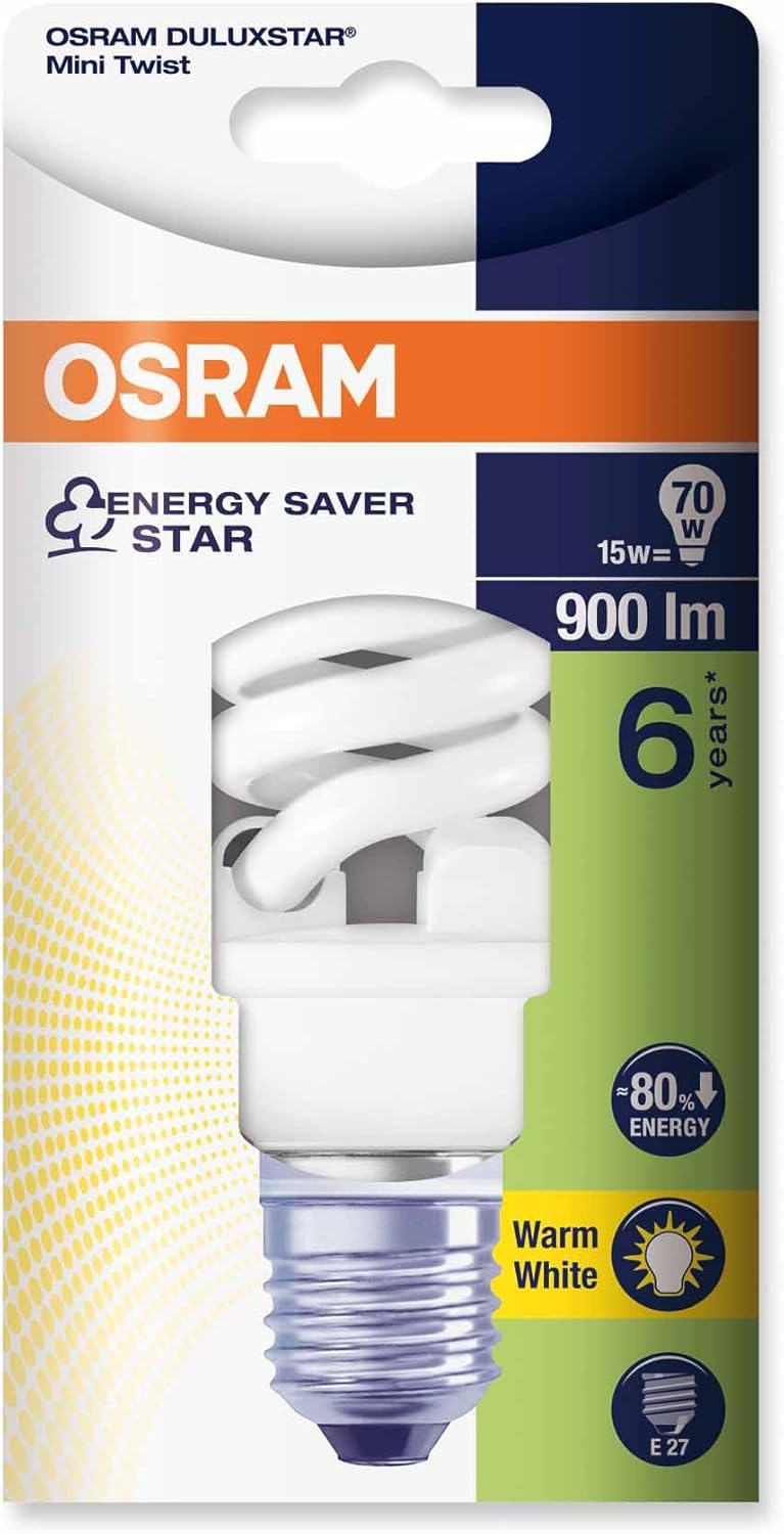 OSRAM energy-saving lamp / DULUX TWIST / E27-Socket / 15 watt / Warm ...