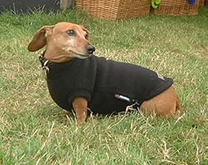Amazon.com : Equafleece Water Repellent Dachshund Sweater (16da, Black ...