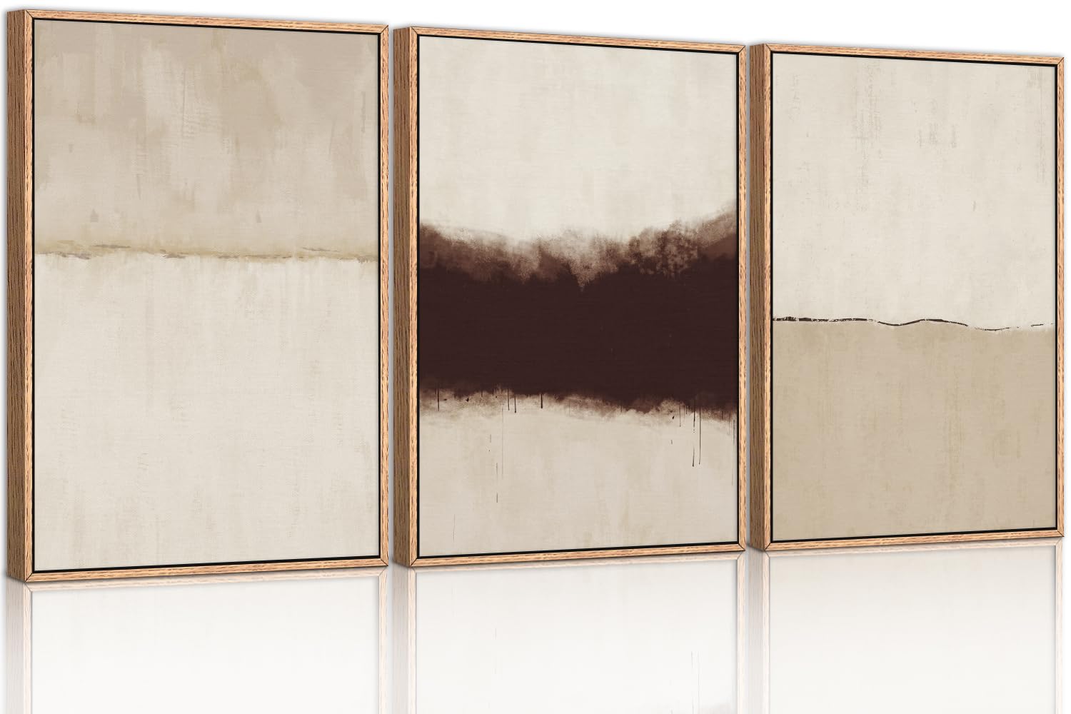 CHDITB Large Abstract Framed Canvas Wall Art Set, Modern Neutral Wall ...