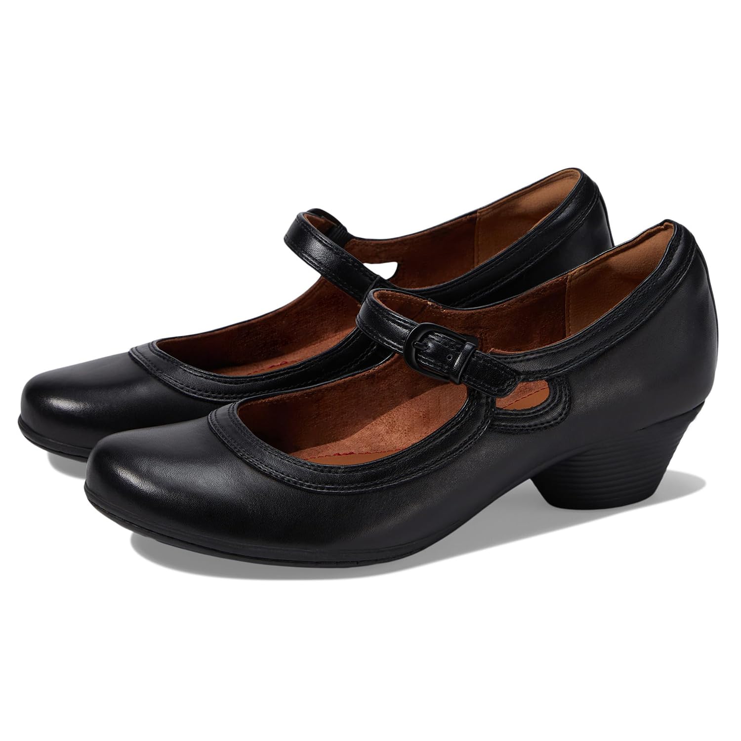 SHODENSE Women Retro Black Chunky Heel Mary Jane Shoes Round Toe Ankle ...