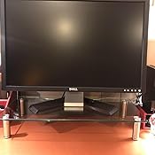 Amazon.com: VonHaus Curved Glass Monitor Stand - Adjustable Height ...