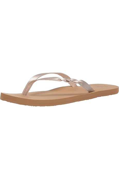Seven7 Womens Bondi Caramel Faux Leather Embellished Thong, 47% OFF