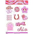 Amazon.com: Chi Omega Sticker Sheet - Western Design Vinyl Sorority ...