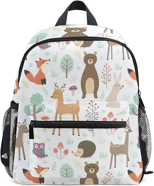 Giraffe Fox Forest Animal Backpack for Kids Girls Boys Tropical Bear ...