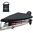 Amazon.com: Caminor Boat Cover 16-18.5ft, Bass Tracker Boat Cover with ...