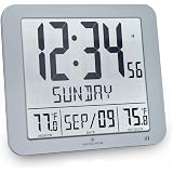 Amazon.com: Marathon Slim Atomic Full Calendar Wall Clock with Large 3. ...