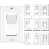 [2 Pack] BESTTEN Double Light Switch, Single Pole Combination ...