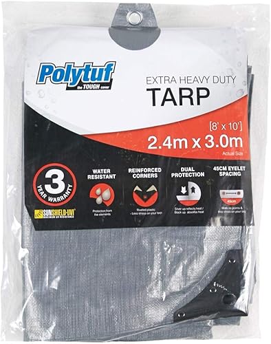 Polytuf Heavy Duty Silver Black Tarpaulin 8 x 10 ft Model SB810 price ...