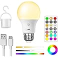 USB Rechargeable Light Bulb With Remote Control, Smart RGB Color ...