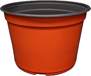 Amazon.com: 9 Inch Round Plastic Flower Pots Mum Pans (Terracotta Color ...