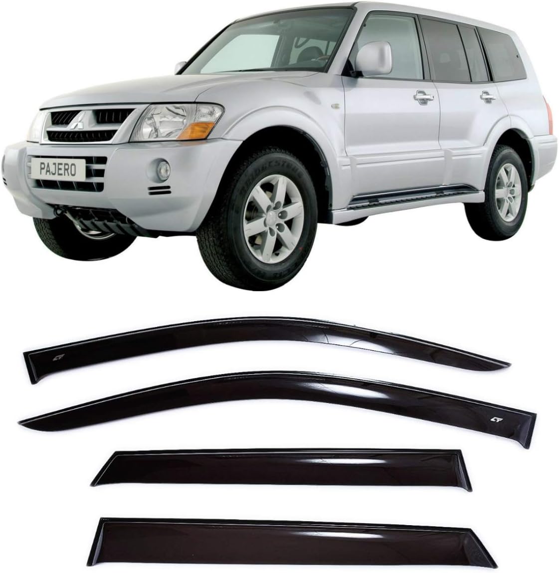 Amazon.com: CT Wind Visor Deflectors Set of 4-Piece - Car Ventvisor ...