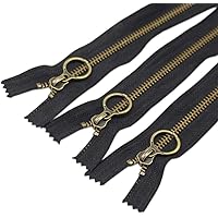 Amazon.com: YaHoGa 10PCS 12 Inch (30cm) #5 Antique Brass Plated Metal Zippers Bulk Close End ...