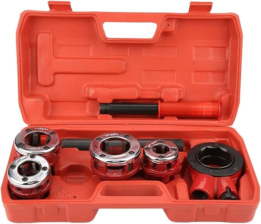Tap and Die Set, Dies Manual Plumber Pipe Threading Kit 1/2" 3/4" 1" 1 ...