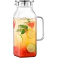 Amazon.com: 2 Quart (2 Liter 68 oz) Square Glass Pitcher with Lid and ...