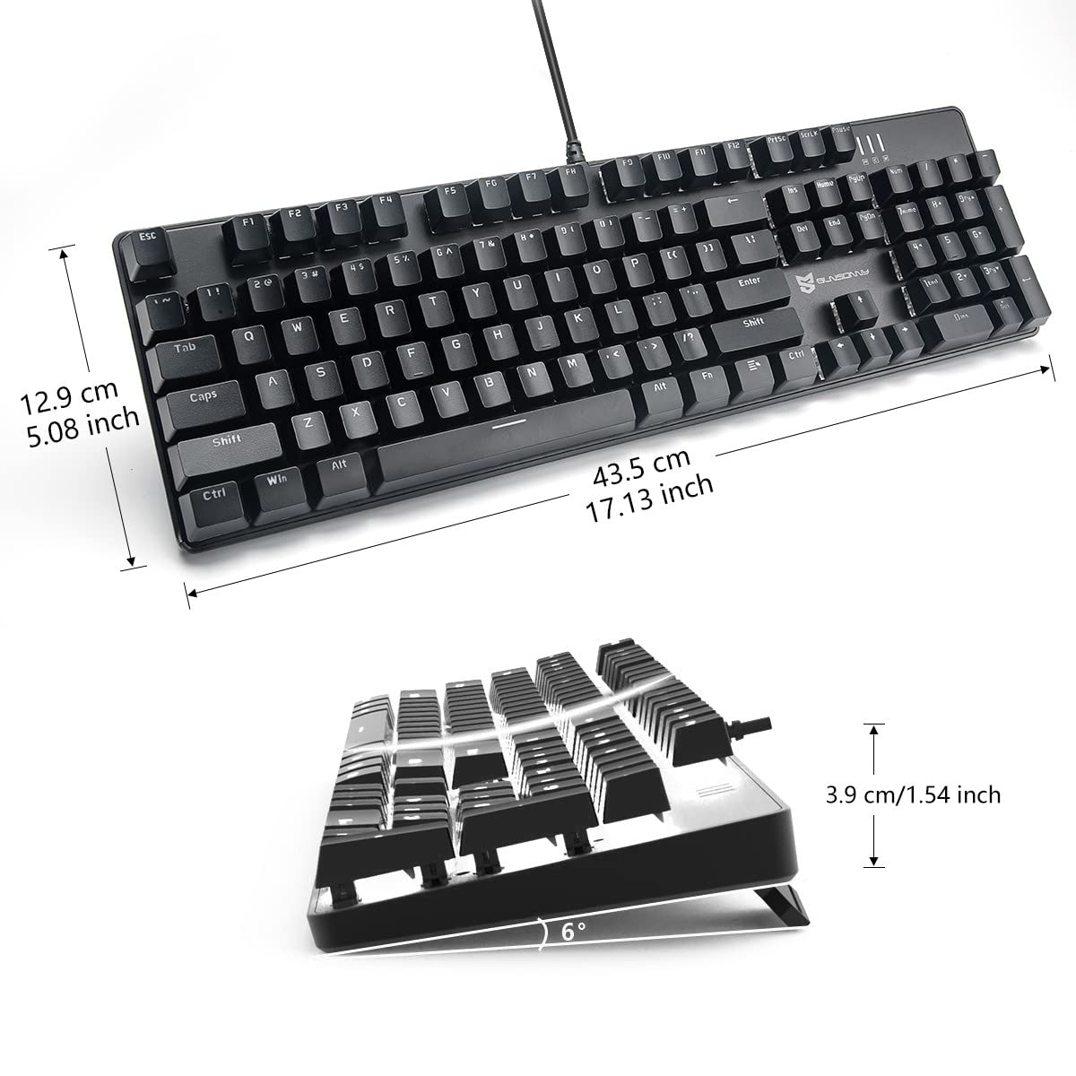 Mua Ice Blue Backlit Mechanical Keyboard with Brown Switches and 104 ...