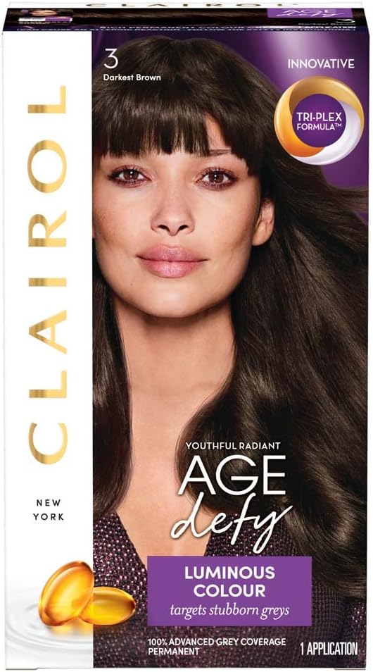 Clairol Age Defy Permanent Hair Dye 3 Darkest Brown – BigaMart