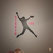 Amazon.com: Personalized Softball Pitcher Sticker, Girls Softball Wall ...