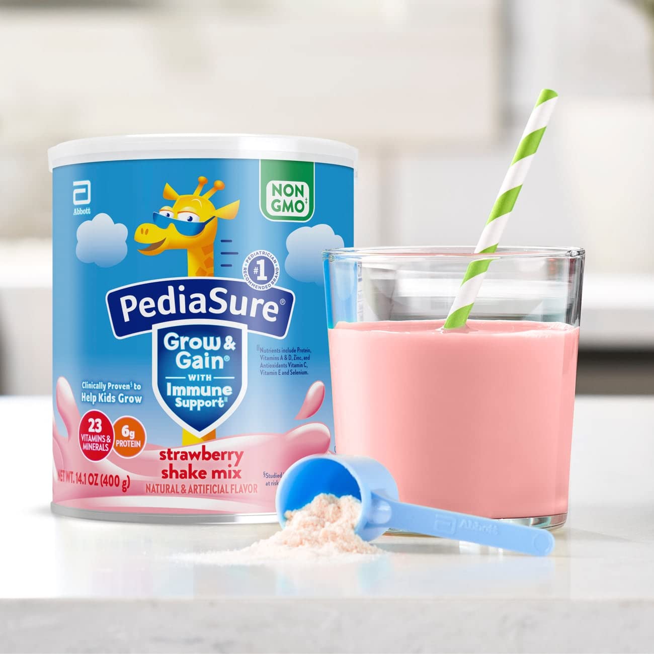 PediaSure Grow & Gain Non-GMO And Gluten-Free Shake Mix Powder ...