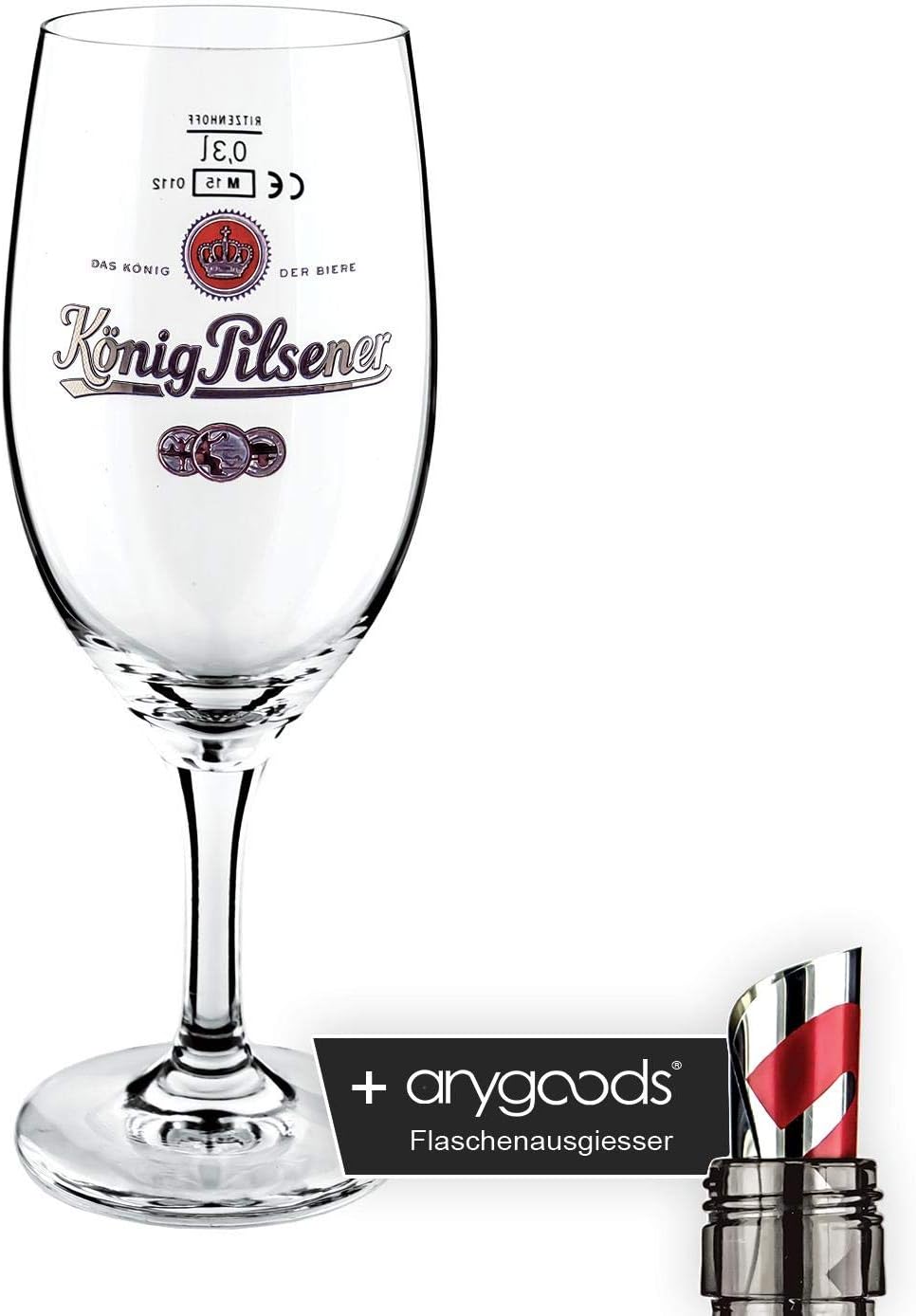 König Pilsener 0,3l Cristal/vasos, copa, marca Cristal, cerveza cristal ...