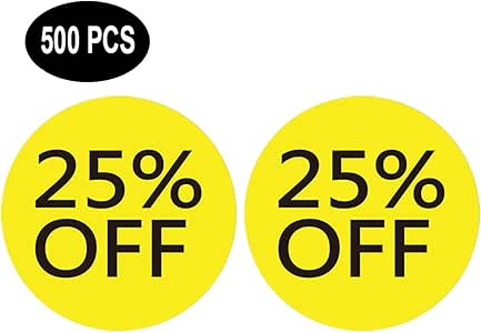 Amazon.com : 25% Off Sale Price Stickers Labels Percent Off Stickers ...