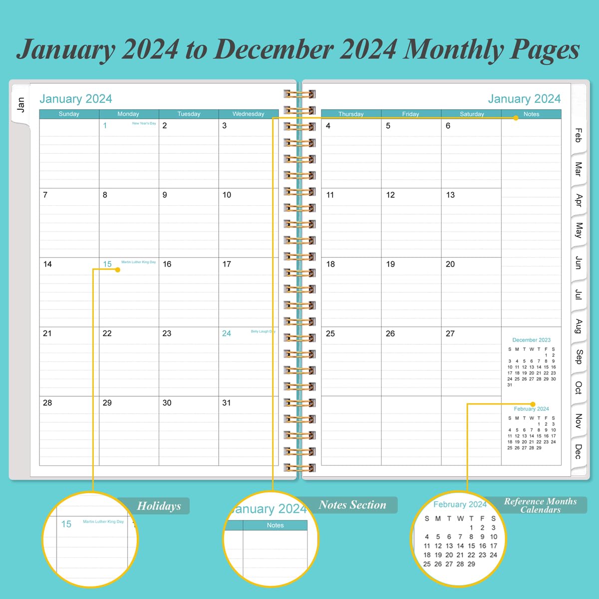 Mua 2024-2025 Daily & Monthly Planner, One Page Per Day, Daily Planner ...