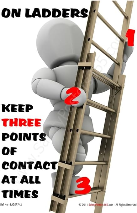 Ladder Safety Step Ladders Safety Posters Workplace Safety Tips ...