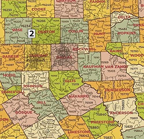 Texas Zip Code And County Map - Shows All 254 Counties Of Texas And ...