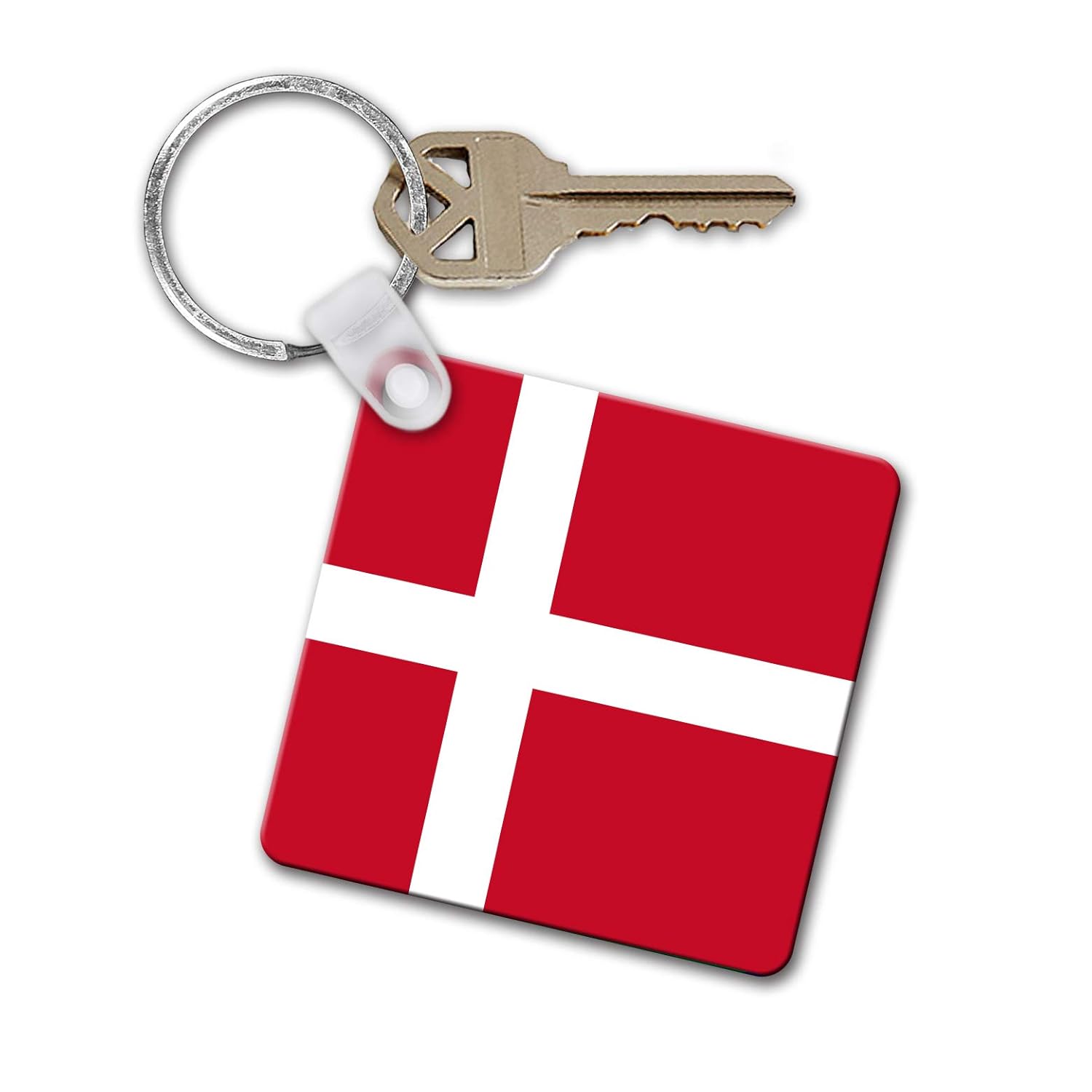 Amazon.com: Denmark Flag Square Keychain: Handmade