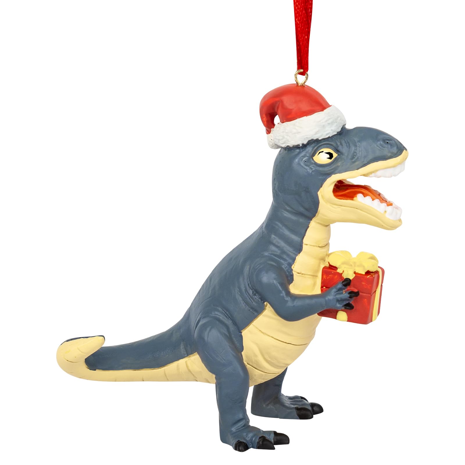 Subyan 3D Dinosaur in Santa Hat Christmas Ornament with Gift Box, Resin ...