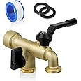 Amazon.com: Outdoor Garden Water Faucet with Double Outlet, Outside ...