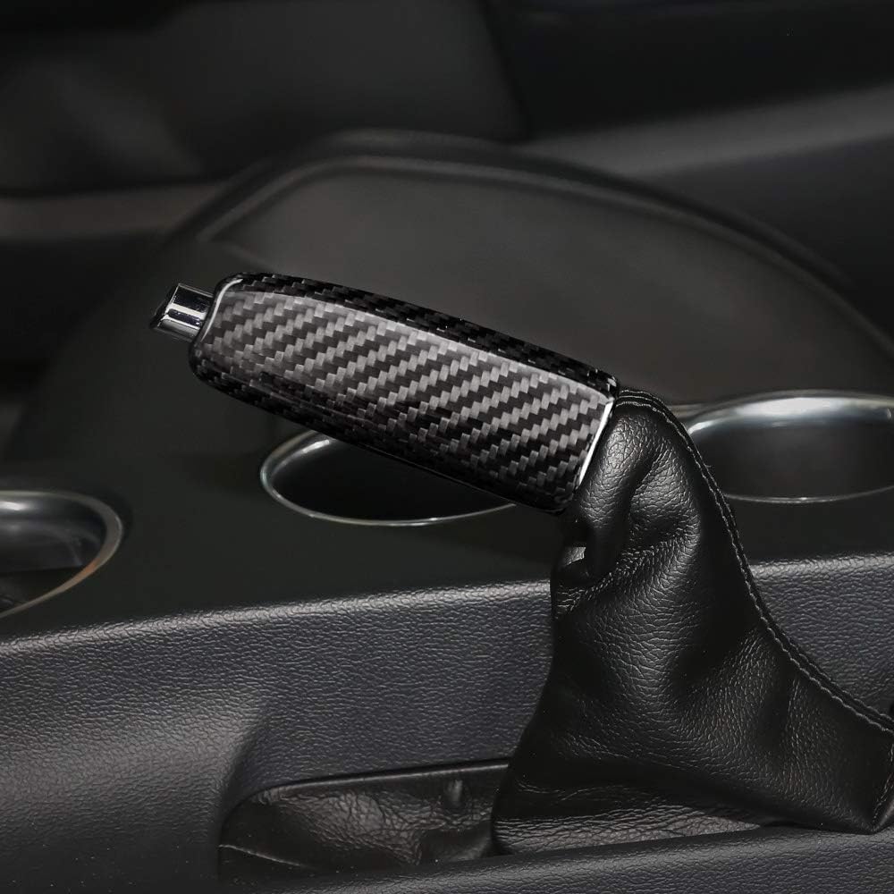Carbon Fiber Console Parking Brake Handbrake Cover For Ford Mustang ...