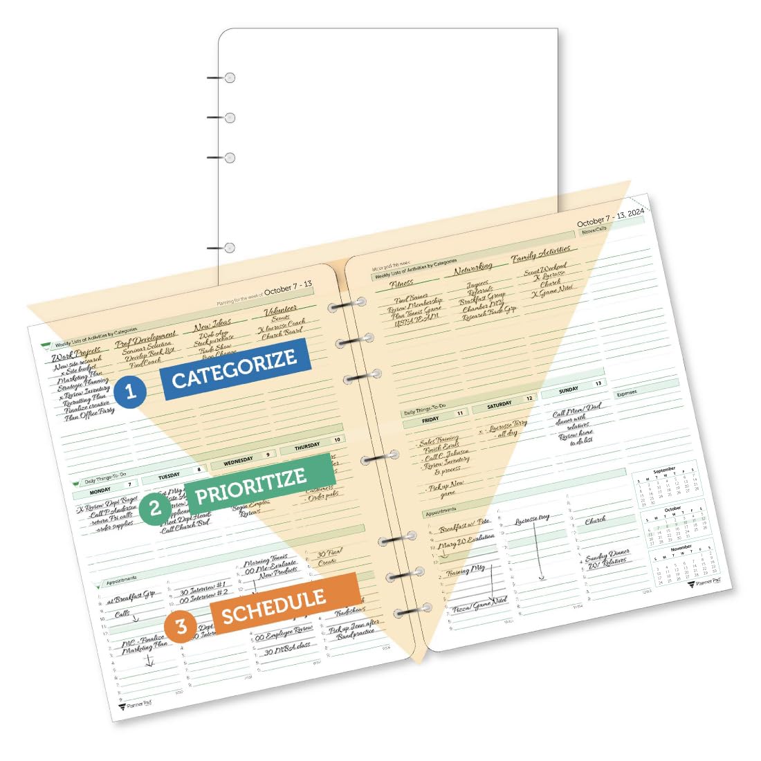 Mua Planner Pad 7 Hole Loose Leaf October 2024 – September 2025 8 1/2 ...