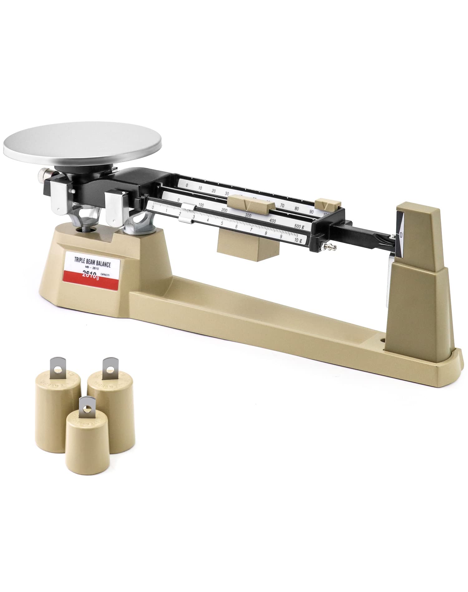 QWORK Triple Beam Mechanical Balance, 2610g/0.1g Lab Analytical Weight ...