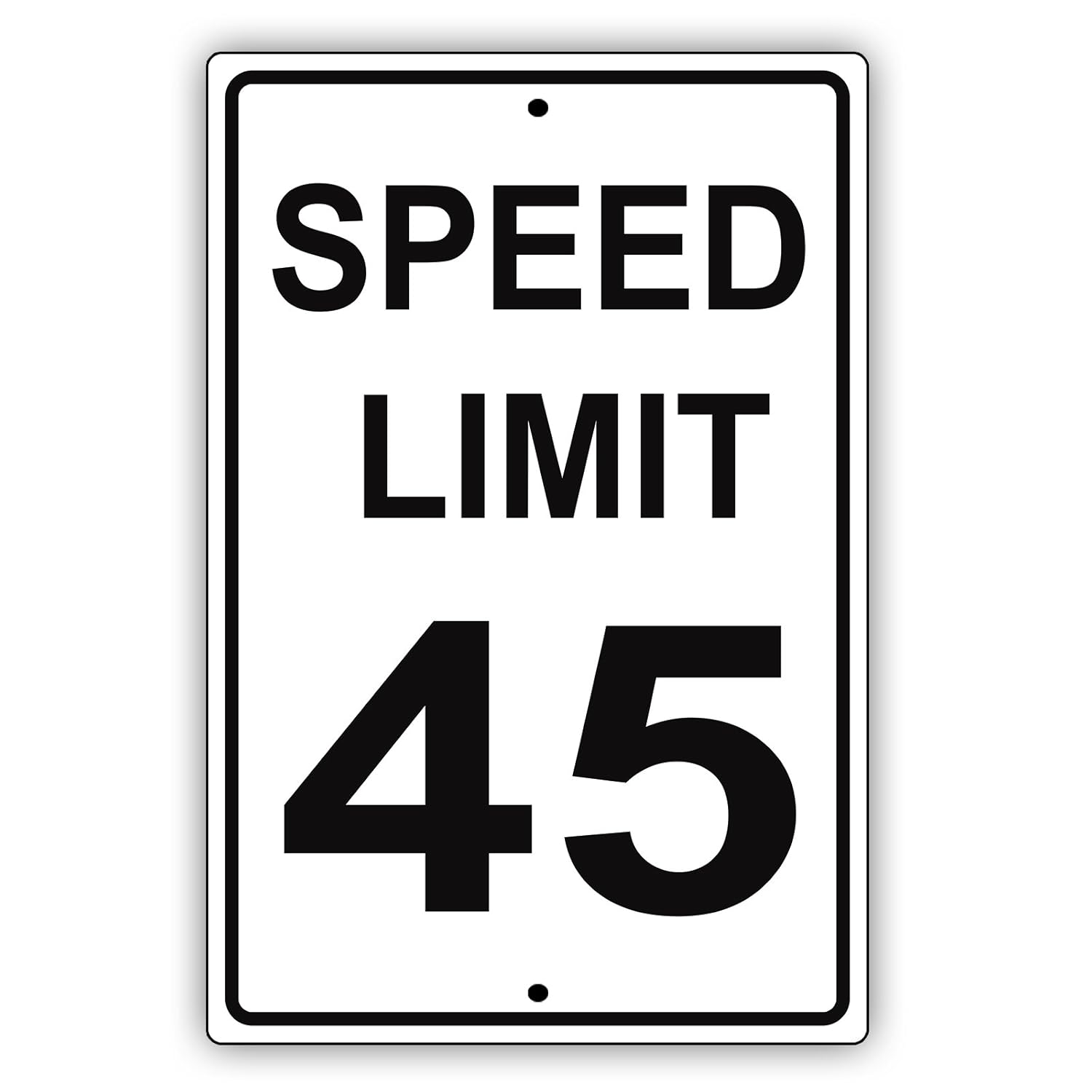 Amazon.com: Speed Limit 45 MPH Miles Per Hour Black Letters Zone Slow ...